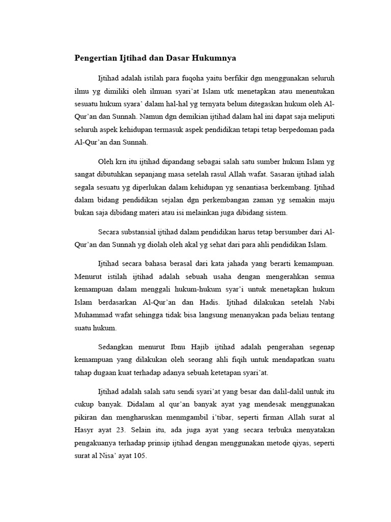 Al Ijtihad Dalam Norma Islam | PDF | Hukum