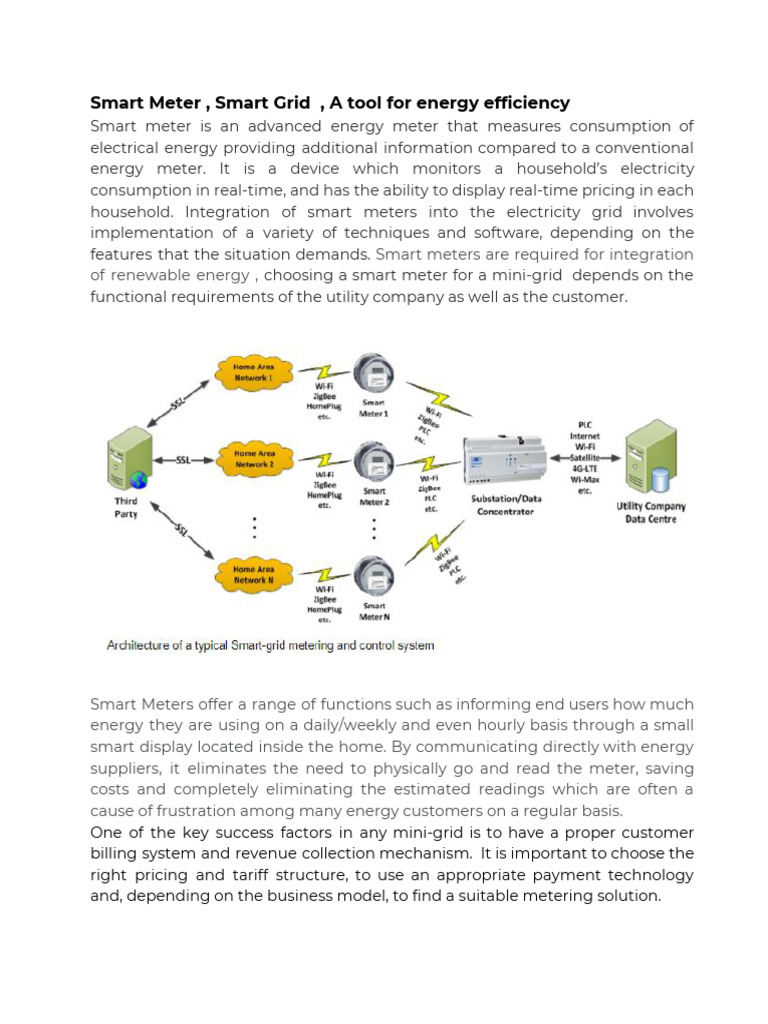 Smart Meter, Smart Grid, A Tool For Energy Efficiency | PDF | Smart ...