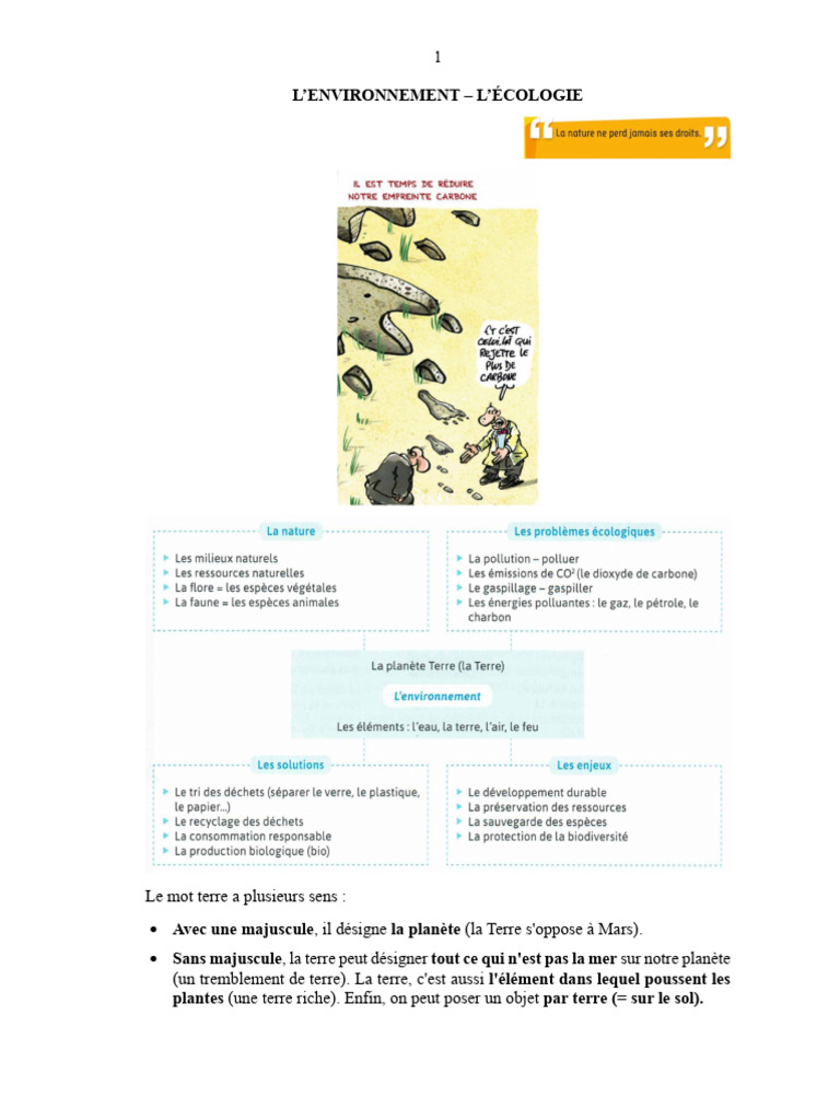 LENVIRONNEMENT LÉCOLOGIE Étudiant | PDF | Pollution de l'air ...