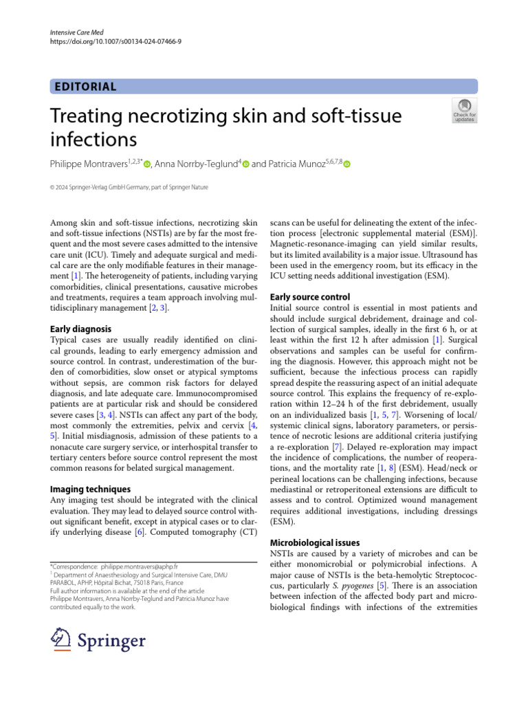 Treating Necrotizing Skin and Soft-Tissue Infections | PDF | Methicillin Resistant ...