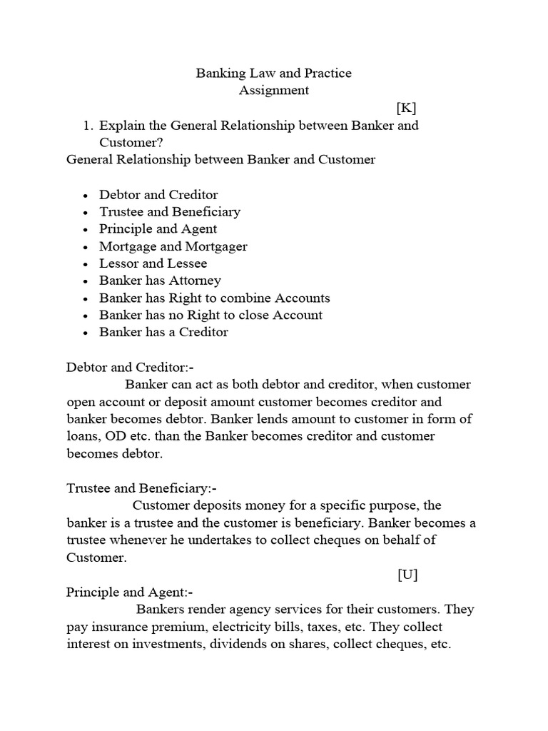 Banking Law and Practice Assignment | PDF | Negotiable Instrument | Cheque
