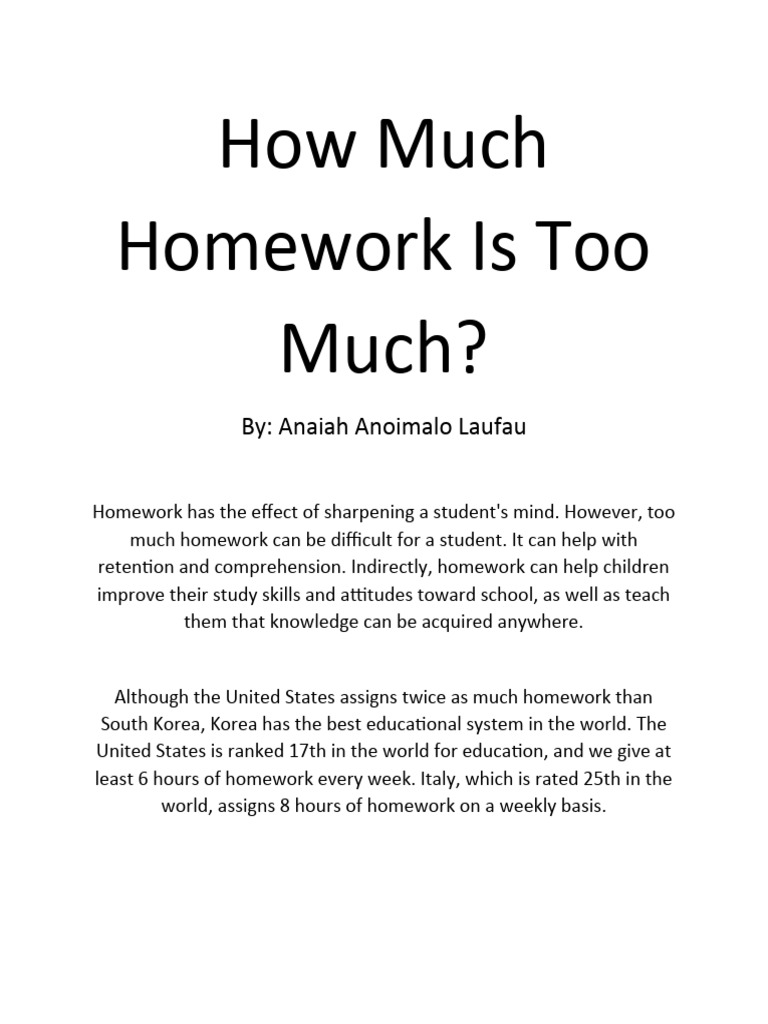 Optimal Homework Amount Debate | PDF