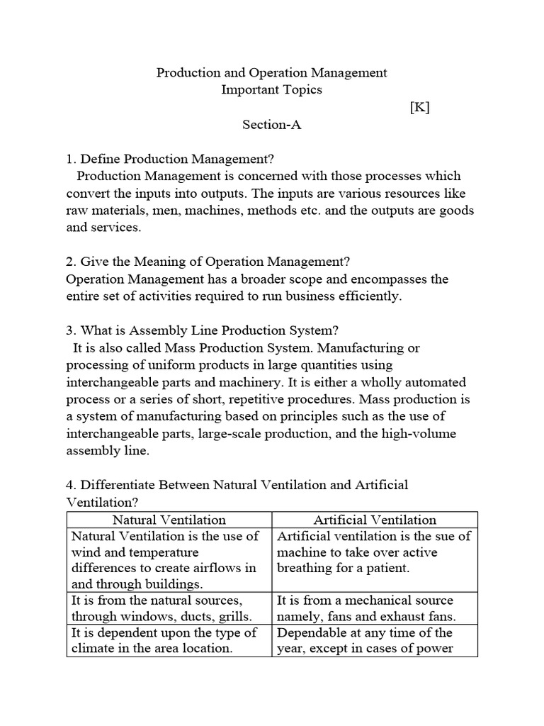 POM Important Topics PDF Reliability Engineering Inventory