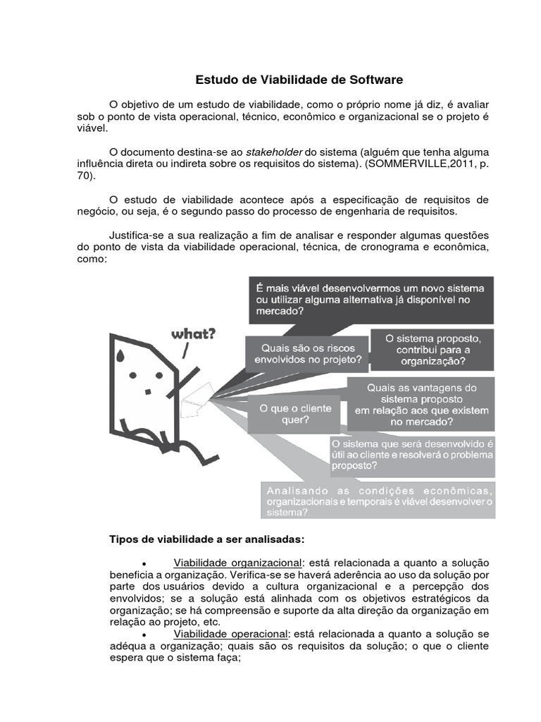 Estudo de Viabilidade de Software: Análise Completa | PDF | Business ...