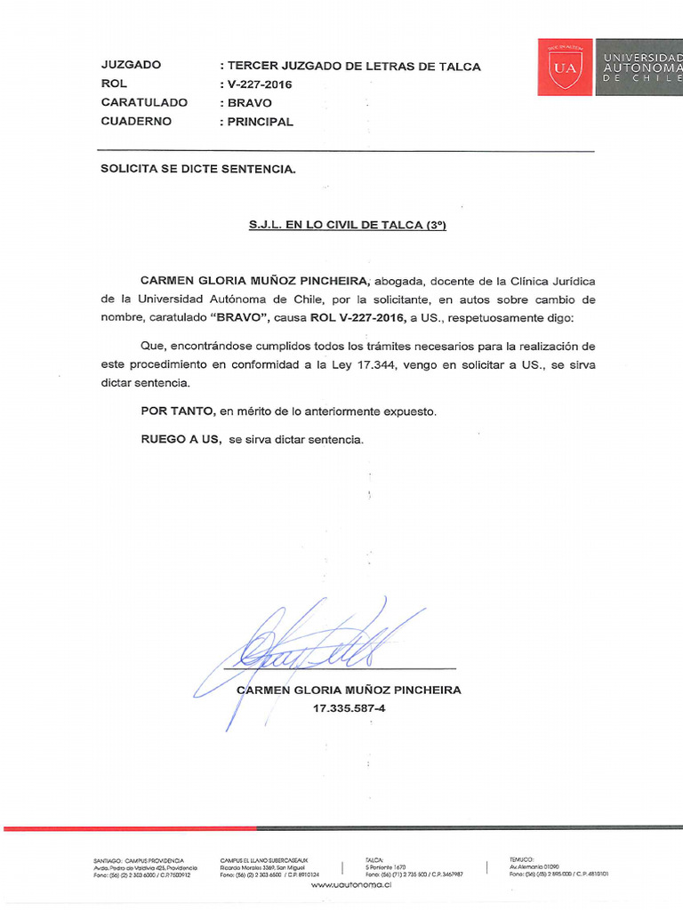 Solicita Se Dicte Sentencia | PDF