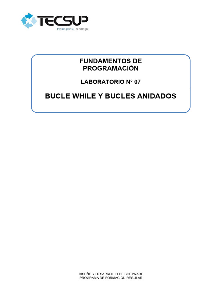 Lab 07 - Bucle While y Bucles Bruno Medina Huahual + | PDF | Laboratorios | Python (lenguaje de ...