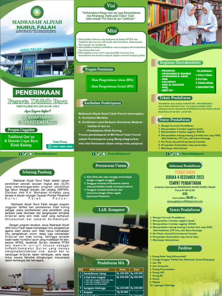 Brosur Ma Nurul Falah 2024 | PDF