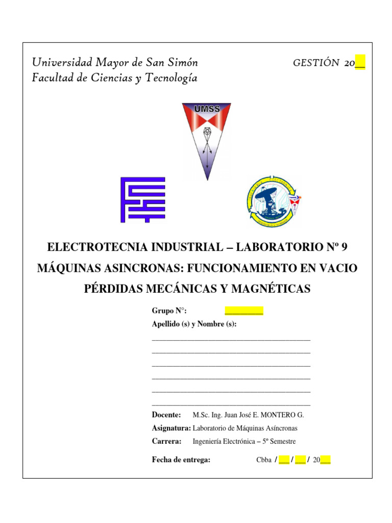 B 9 - Lab 9 - A - Informe Motor - Ac - Asincrono - Perdidas | PDF | Ingenieria Eléctrica ...