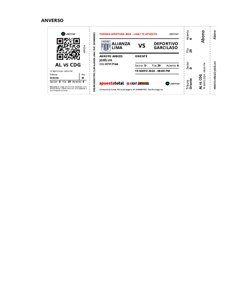 AL CDG: Anverso | PDF