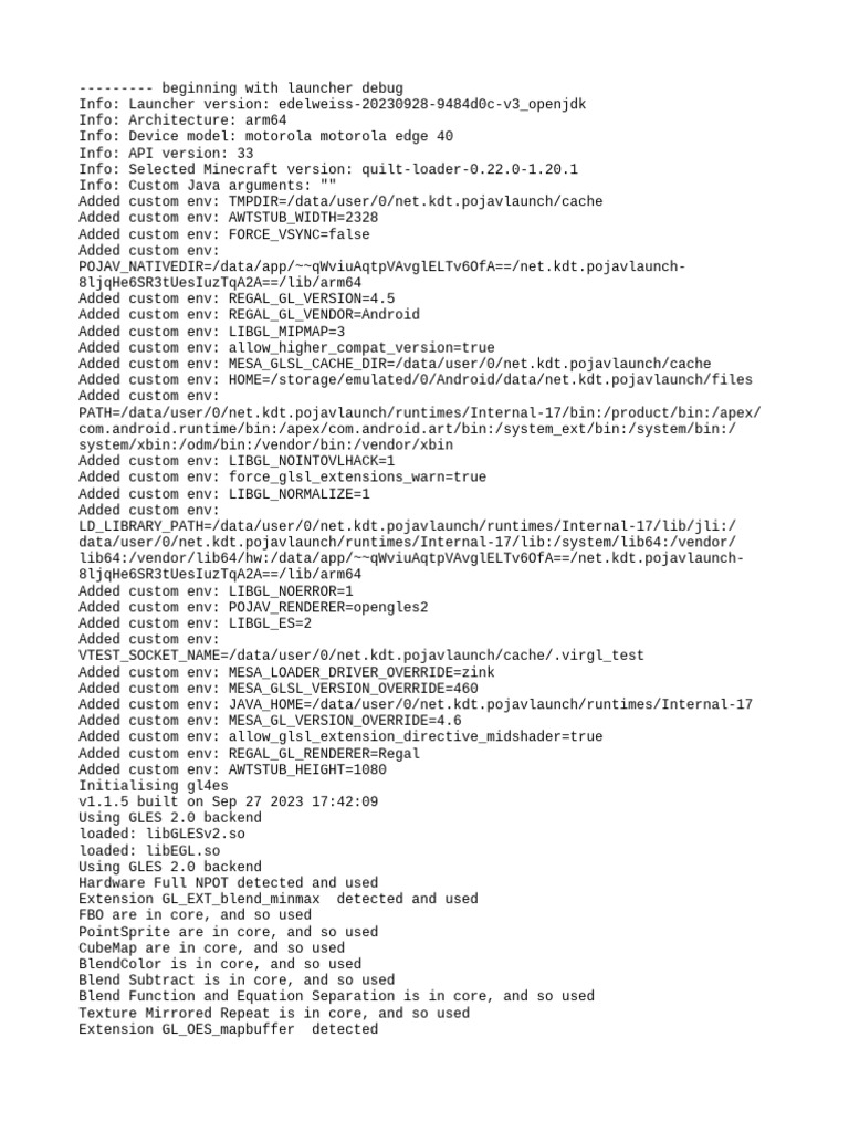 Minecraft Launcher Debug Log Analysis | PDF | Shader | Computing