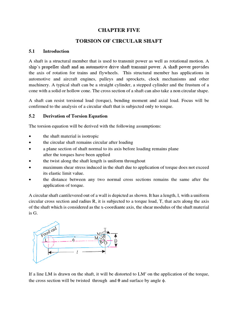 Torsion of Circular Shaft | PDF | Torque | Stress (Mechanics)
