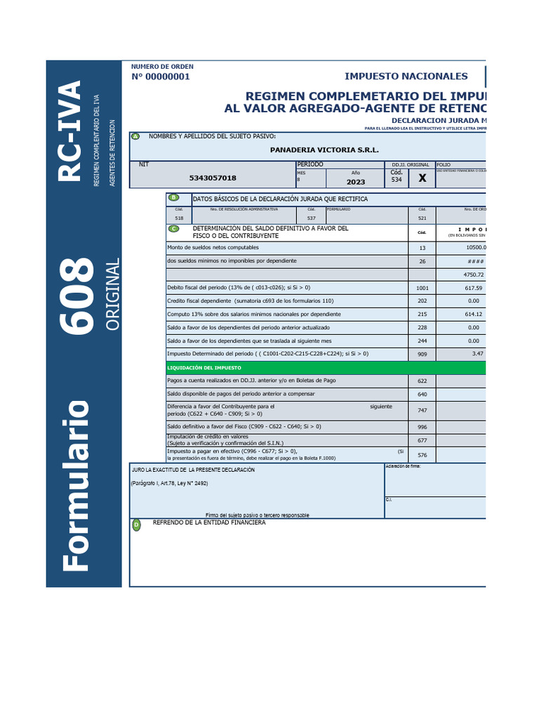 Formulario 608 .1 | PDF | Impuestos | Microeconomía