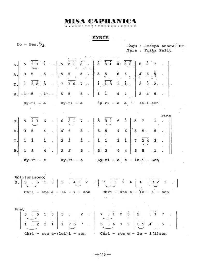 Kyrie Missa Capranica | PDF