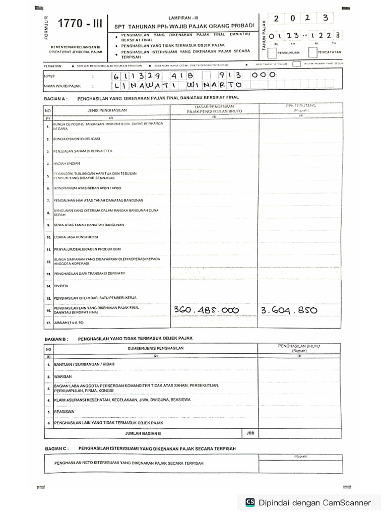 Spt Tahunan Op s (1770 s) | PDF