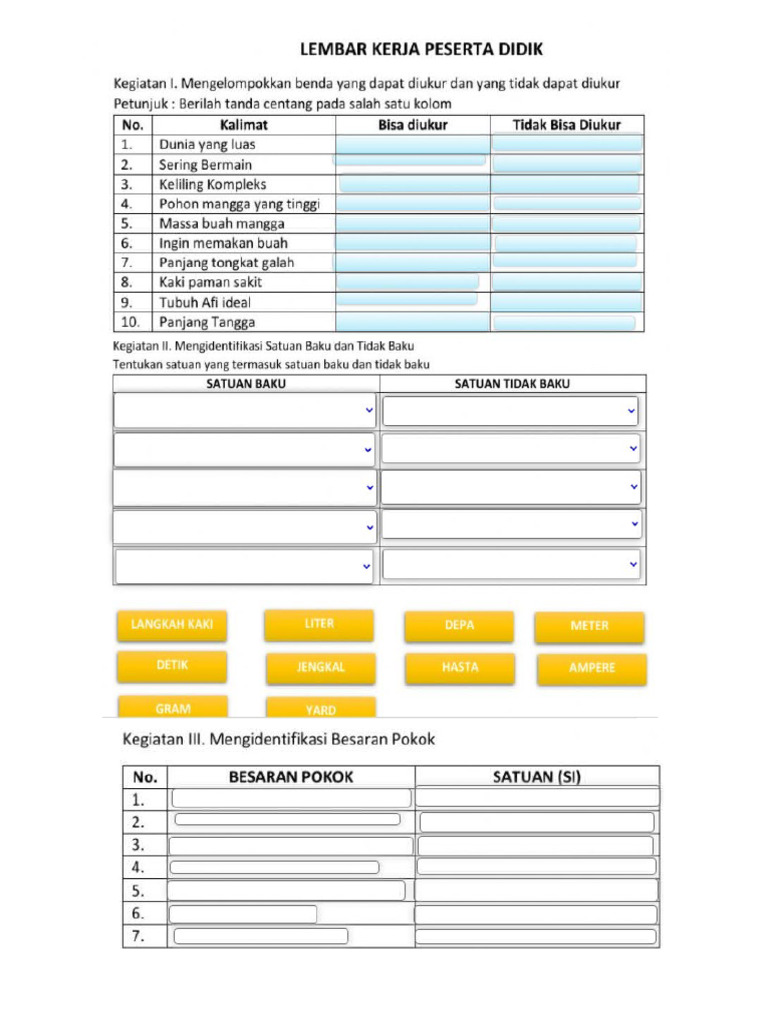 Lkpd Pengukuran Kelas 7 | PDF