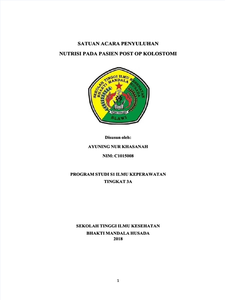 Nutrisi Pasca Operasi Kolostomi | PDF