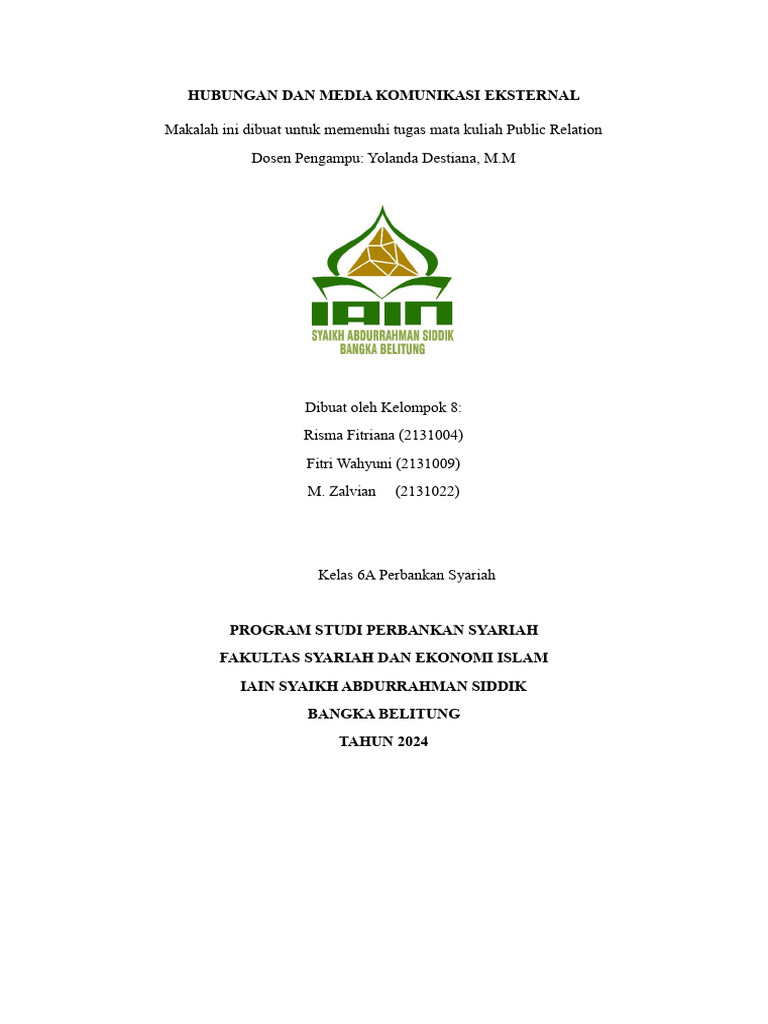Media dan Hubungan Eksternal PR | PDF