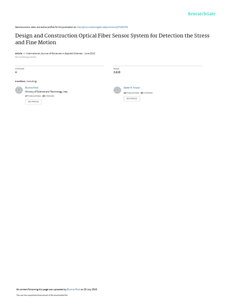 Design and Construction Optical Fiber Sensor Syste | PDF | Optical ...