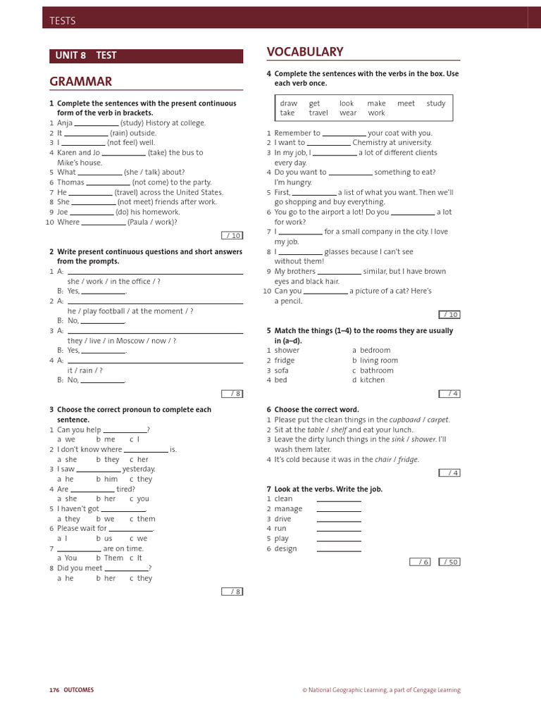 Outcomes - Beginner - UnitTests 8 | PDF | Linguistic Typology ...