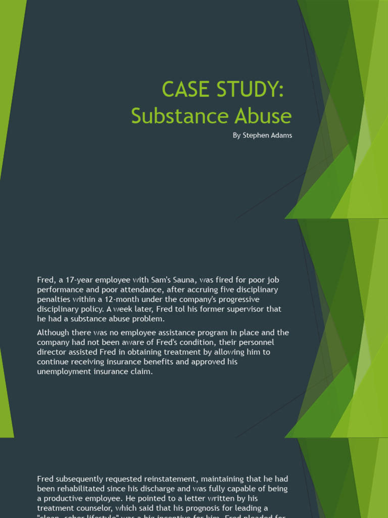 Case Study Final | PDF | Substance Abuse | Employment