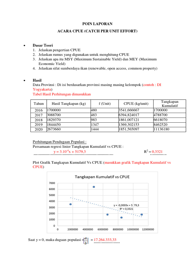 Poin Laporan CPUE | PDF