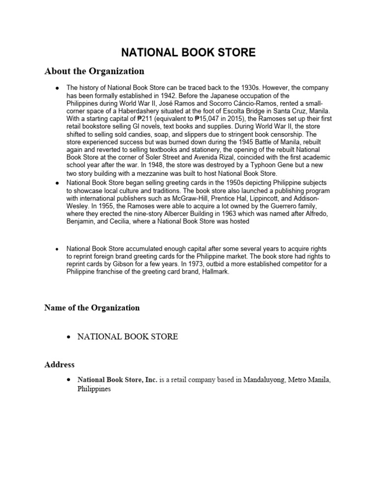 NATIONAL BOOK STORE CASE STUDY | PDF | Business