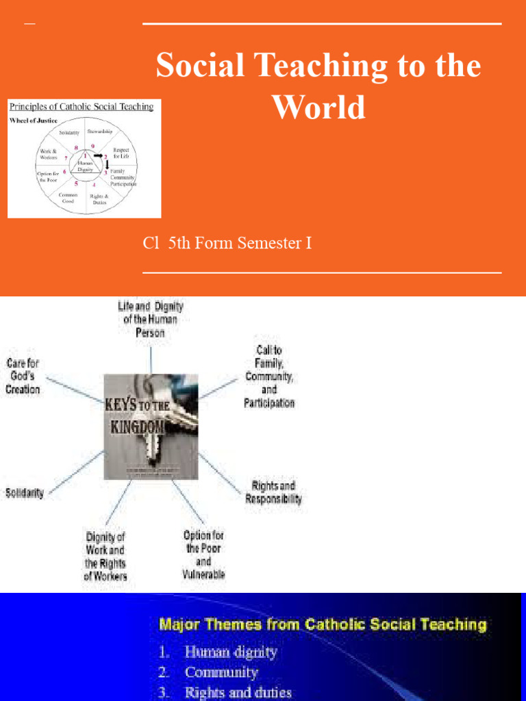 Social Teachings To The World-1 | PDF | Catholic Social Teaching ...