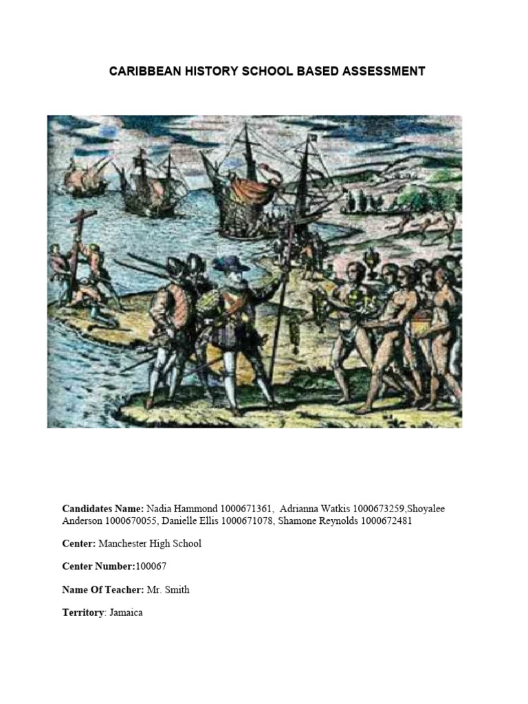 Caribbean History School Based Assessment | PDF | Spanish Colonization ...