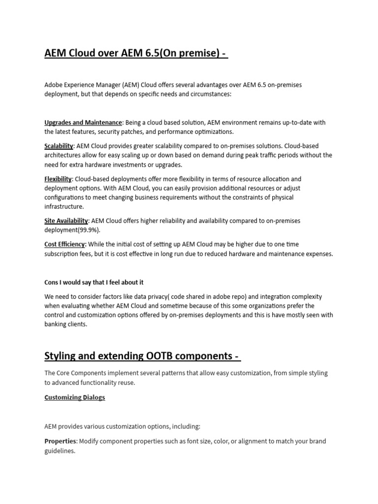 AEM Cloud Over AEM 65 | PDF | Cloud Computing | Computing