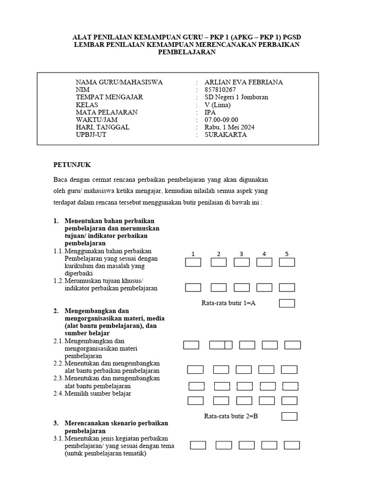 APKG 1 Dan 2 SIKLUS 2 | PDF | Karier & Perkembangan | Seni & Disiplin Bahasa