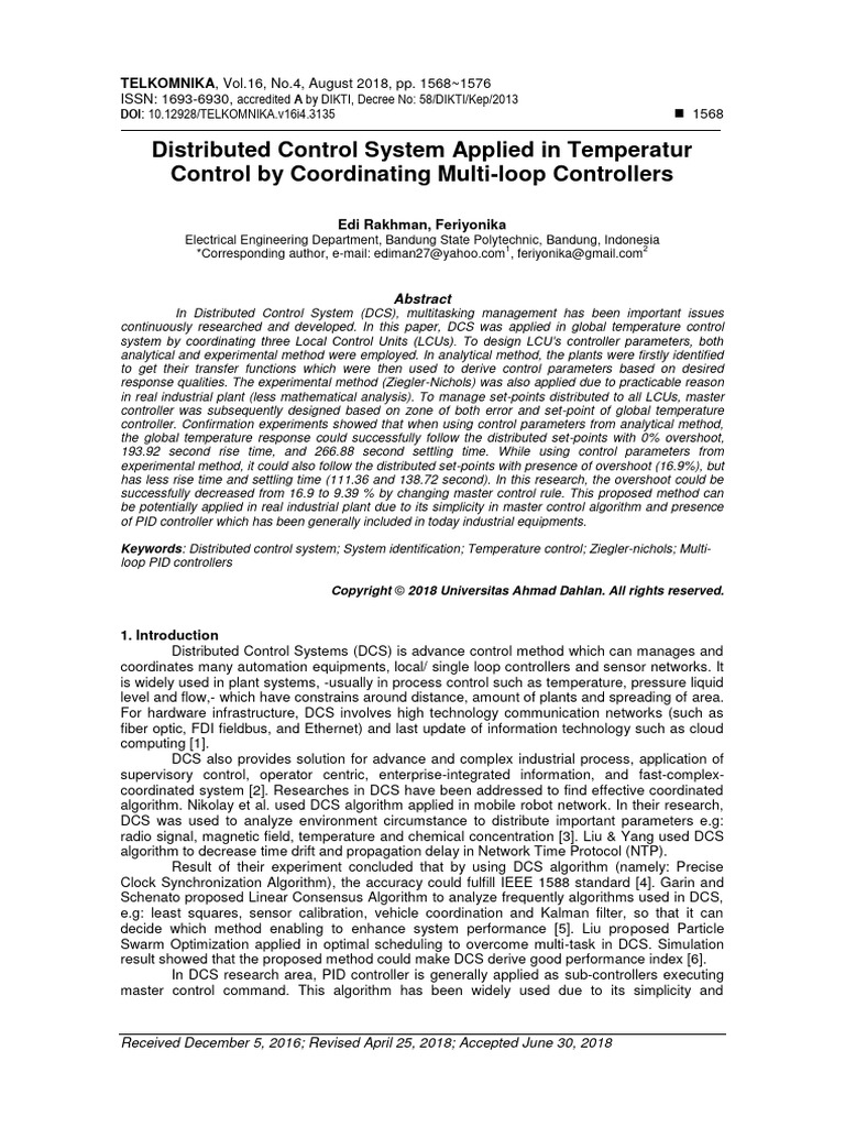 Distributed Control System Applied in Temperature Control by ... Distributed Control System Applied in Temperature Control by ...