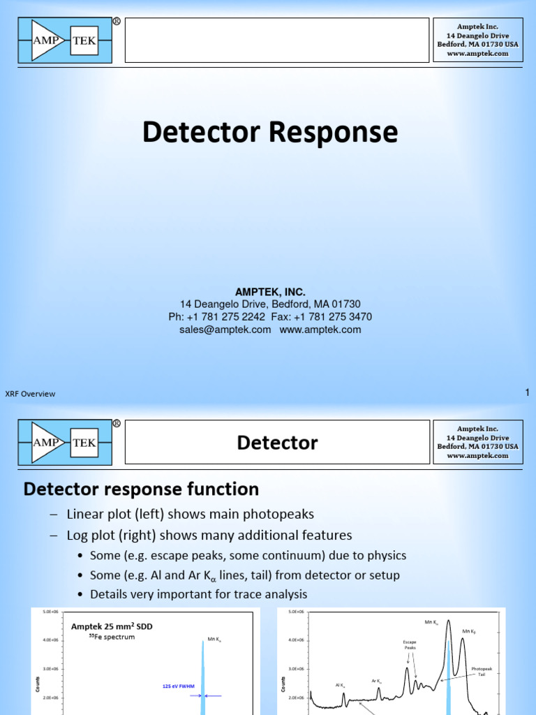 XRF Detector Response Overview | PDF | Applied And Interdisciplinary ...