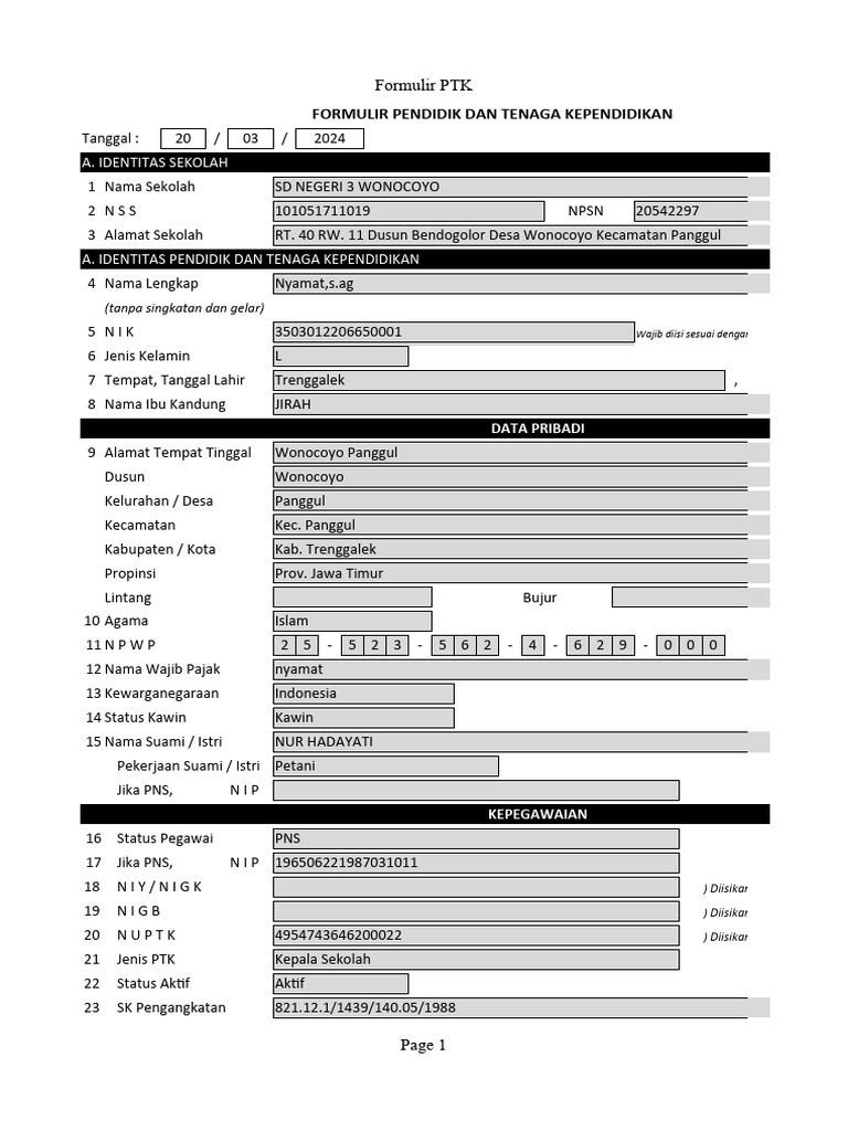 Formulir - PTK - Nyamat, S.ag - 2024-03-20 10 - 55 - 50 | PDF