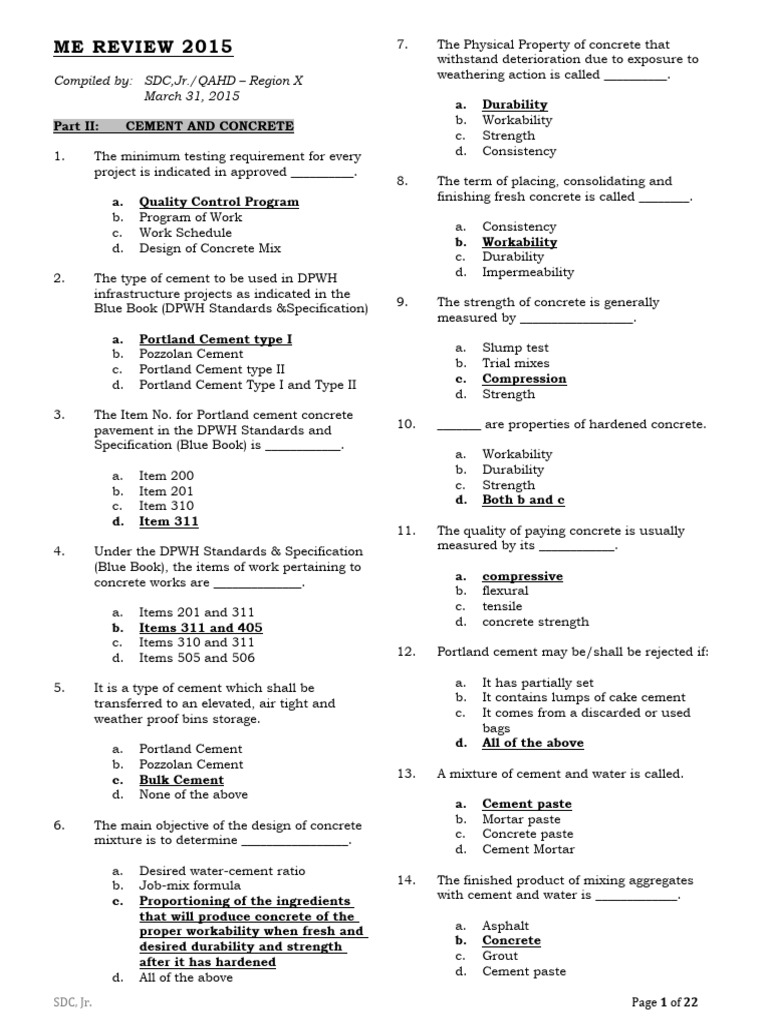 Me 2015 Review Sdcjr Compilation Part 2 Pdf Concrete Cement