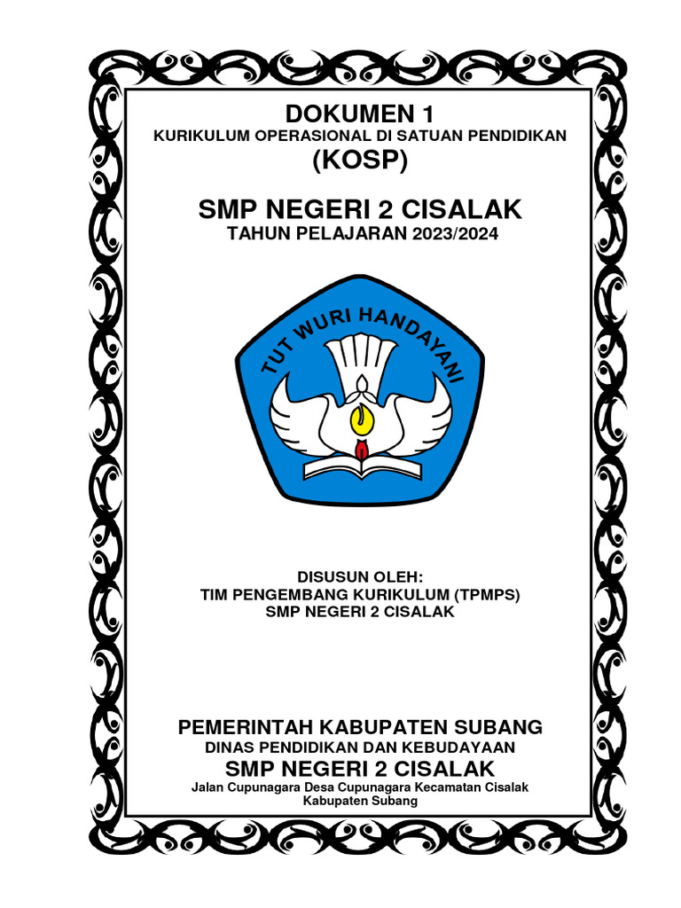 Kosp Dok 1 SMPN 2 Cisalak Ta 2023-2024 | PDF