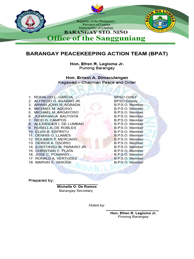 Barangay Peacekeeping Action Team | PDF | Sports & Recreation