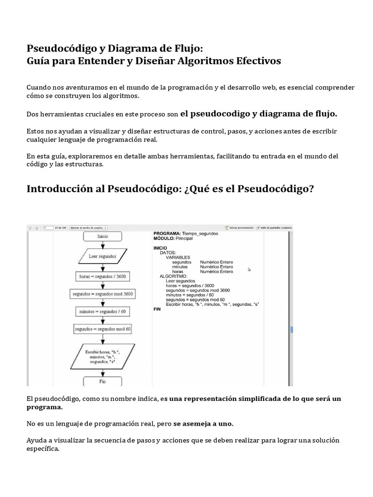 Guia Pseudocodigo y Diag. de Flujo | PDF | Algoritmos | Programación de computadoras