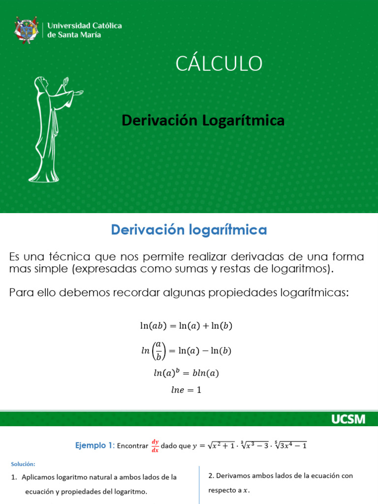 F2_4_Derivación logarítmica | Descargar gratis PDF | Logaritmo | Matemáticas