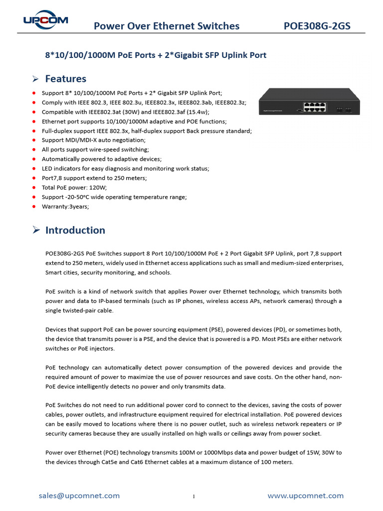 POE308G-2GS-01-538 | PDF | Network Switch | Telecommunications Standards