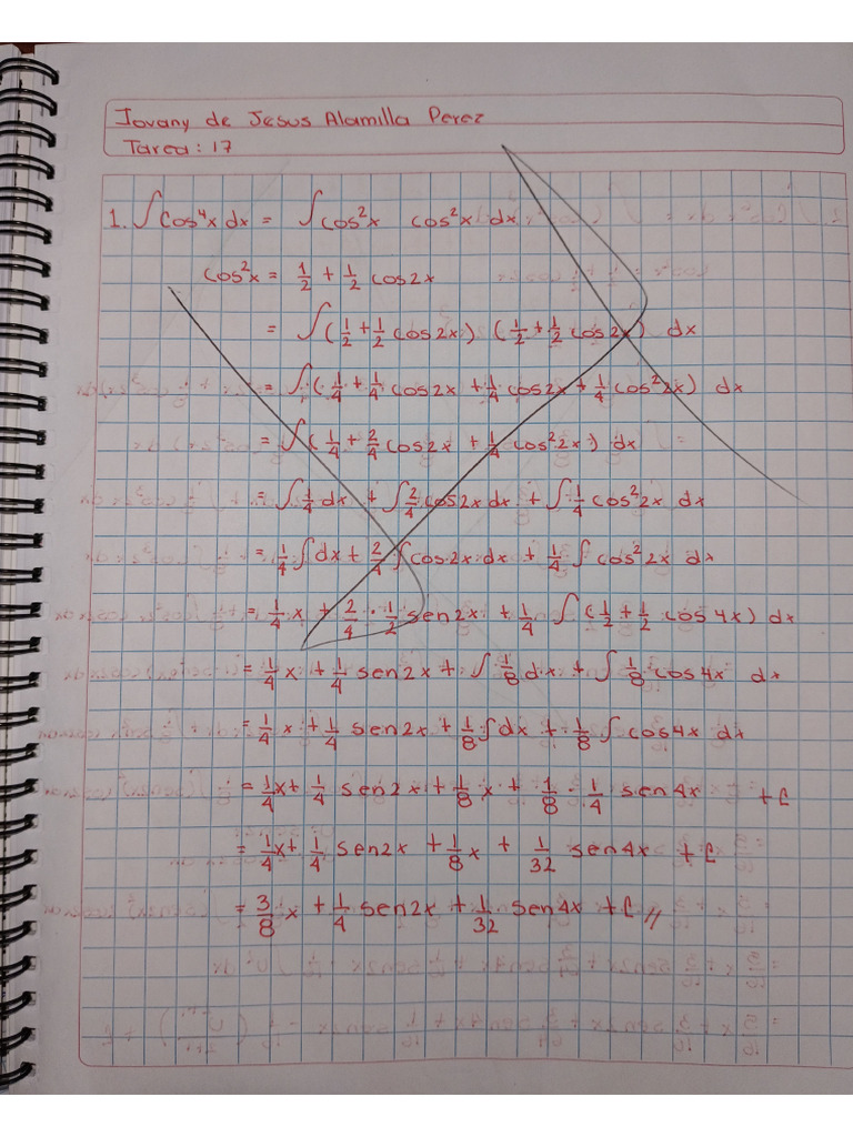 Tarea 17. Funciones Trigonométricas Con Potencia Par (2 May 2024 a La(s) 09:46) | PDF
