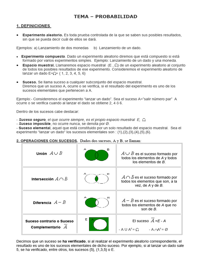 Fundamentos de Probabilidad y Sucesos | PDF | Teoría de probabilidad ...