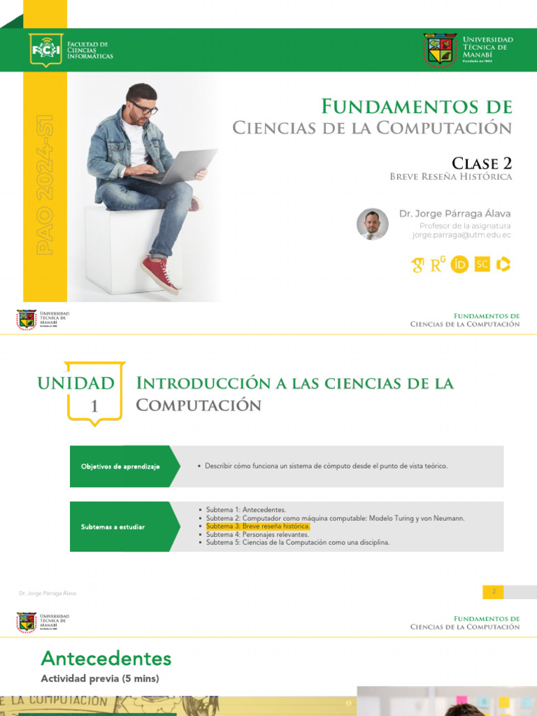 Clase02 FundamentosCsComputacion | PDF | Arquitectura de Computadores | Clases de computadoras