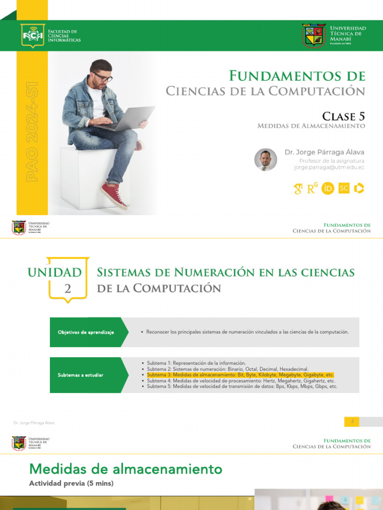 Clase05 FundamentosCsComputacion | PDF | Byte | Poco