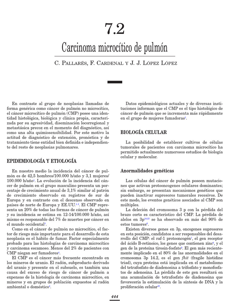 Pulmon Microcitico | PDF | Cáncer de pulmón | P53