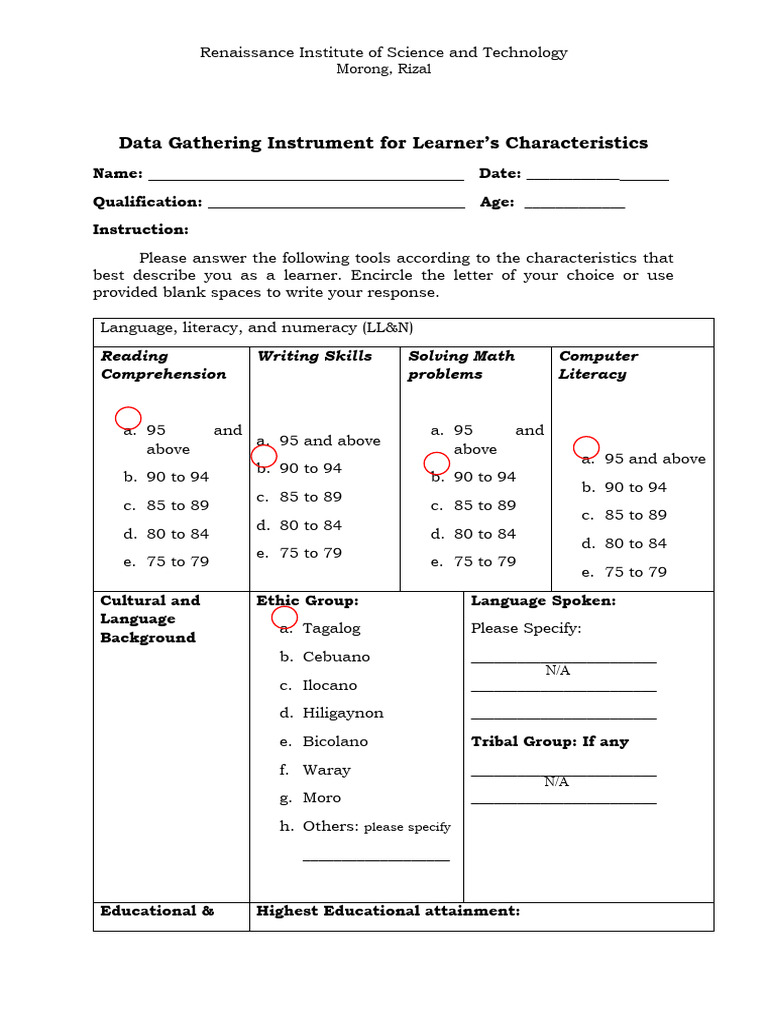 Data Gathering | PDF | Learning | Pedagogy