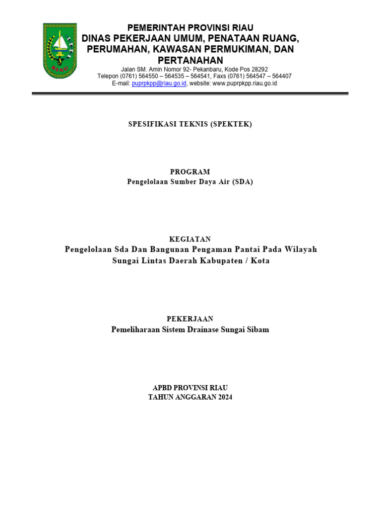 Pemeliharaan Drainase Sungai Sibam | PDF | Teknologi & Rekayasa