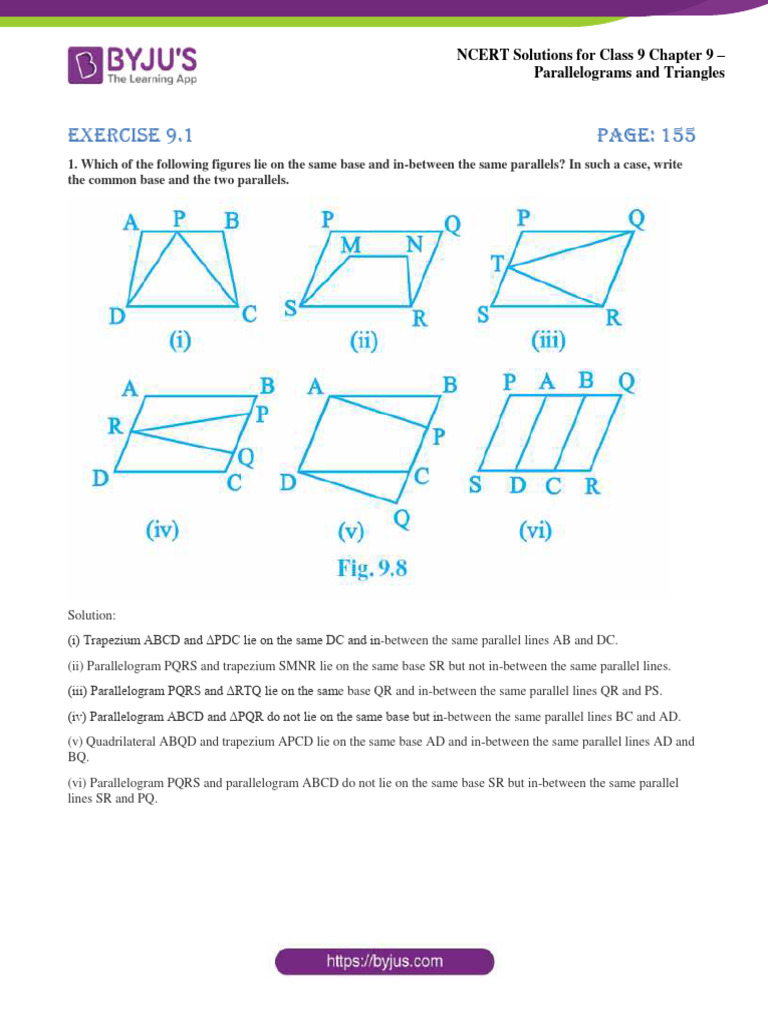 Class 9 Geometry Solutions | PDF | Rectangle | Euclidean Geometry