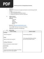 Detailed Lesson Plan in Physical Education Grade 4 | PDF | Physical ...