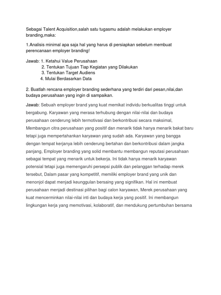 Tugas TPM Sesi 2-Dasar - Dasar Perencanaan Dan Strategi Proses Rekrutmen | PDF | Karier ...