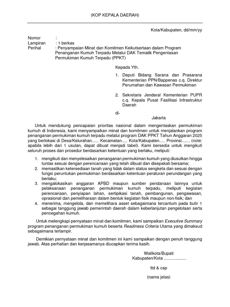 Format Surat Minat DAK PPKT TA. 2024 | PDF | Griya & Taman | Sains ...